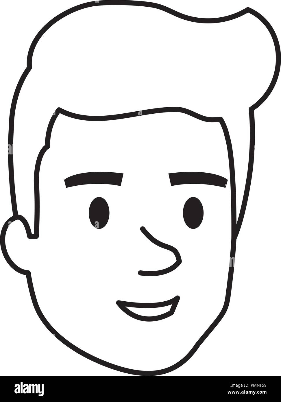 young man head avatar character vector illustration design Stock Vector ...