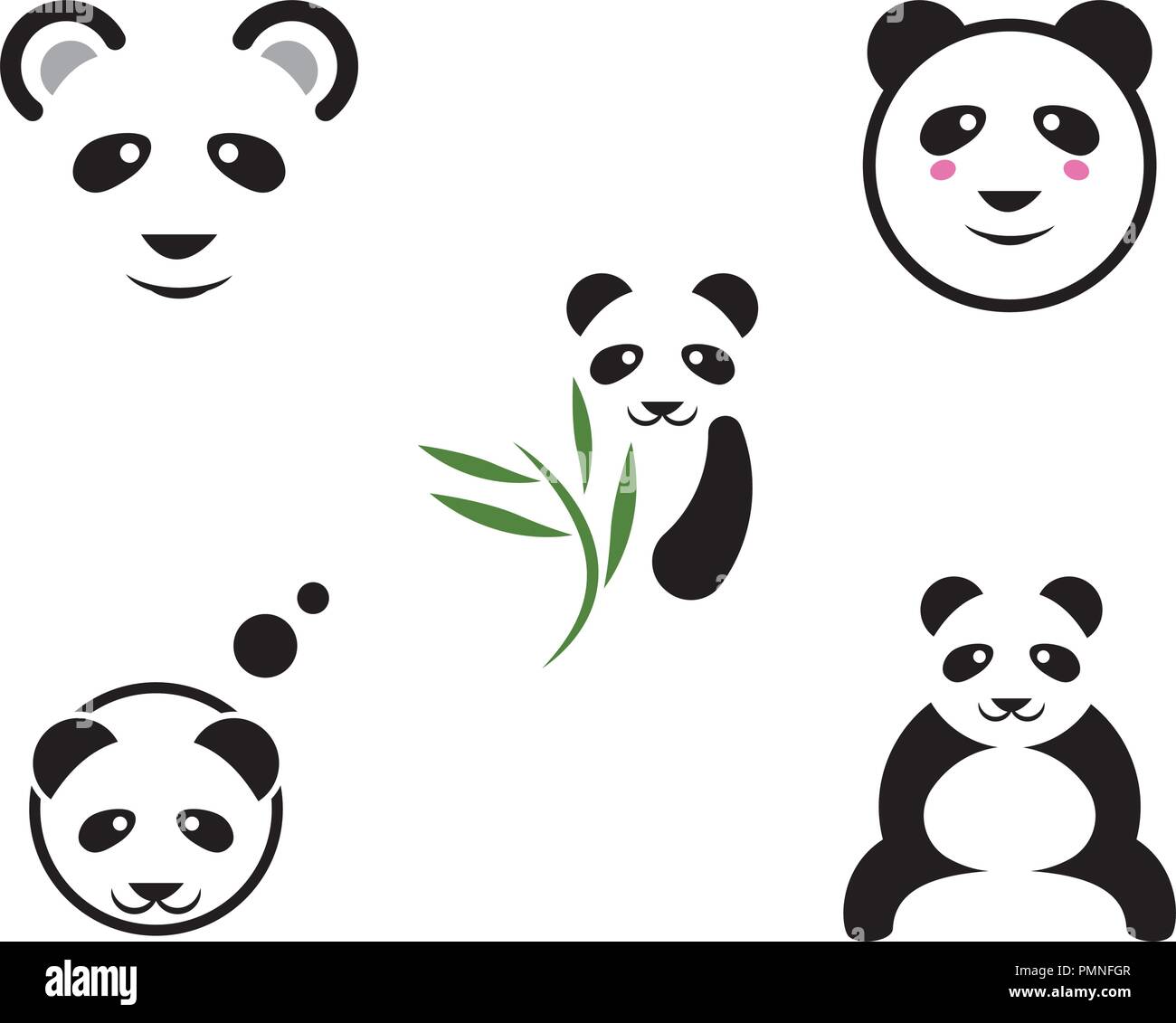 Panda logo silhouette Stock Vector Images - Alamy