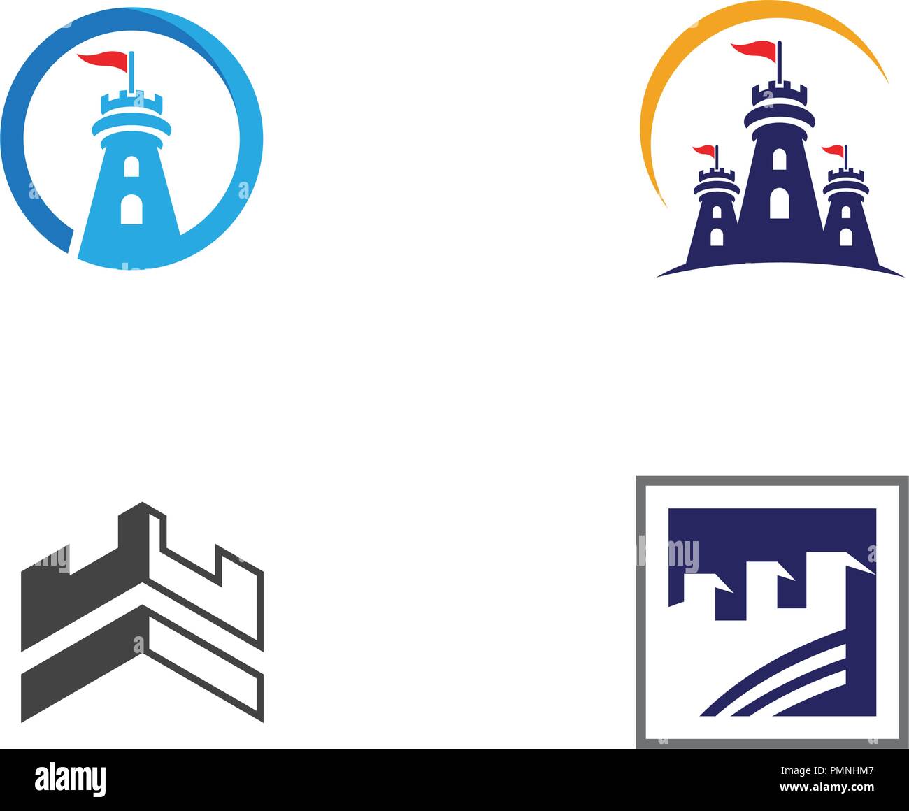 Castle vector illustration icon Logo Template design Stock Vector Image ...