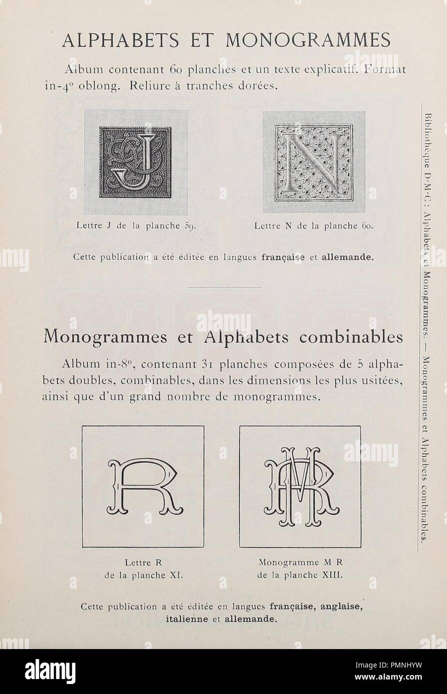Bibliothèque DMC - 08 - Alphabets et Monogrammes Stock Photo - Alamy