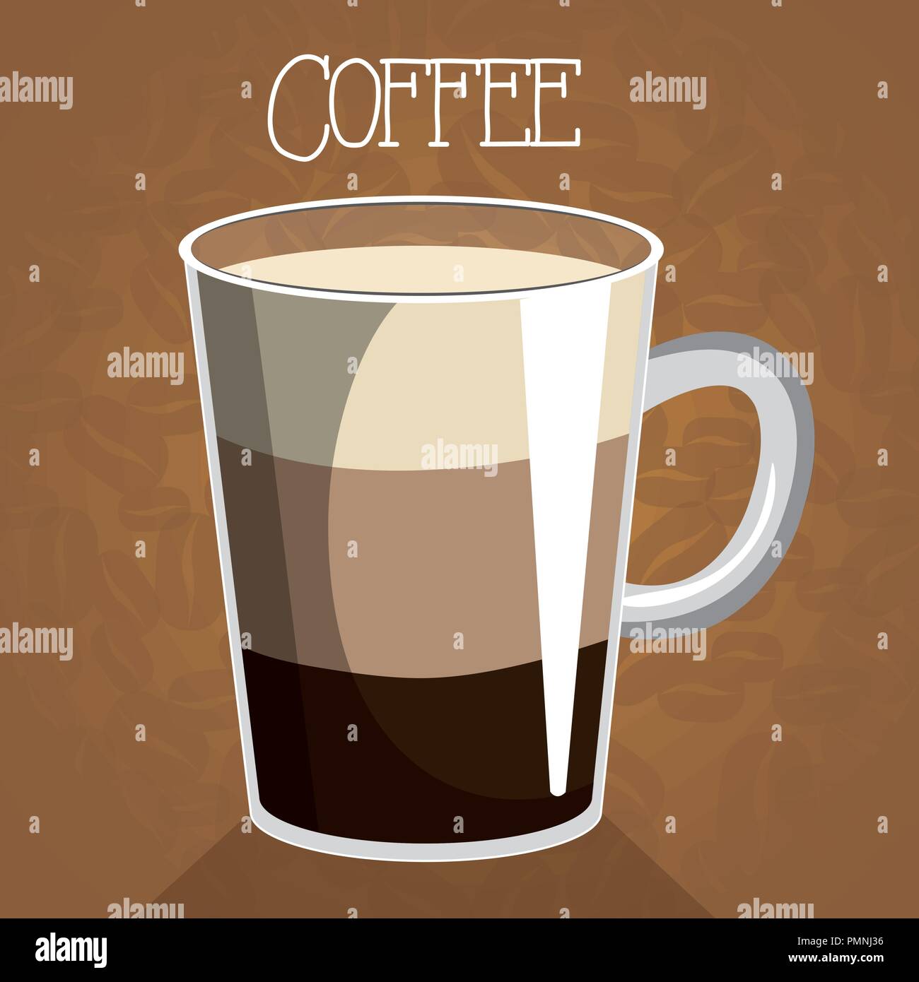 delicious iced coffee in cup vector illustration design Stock Vector ...