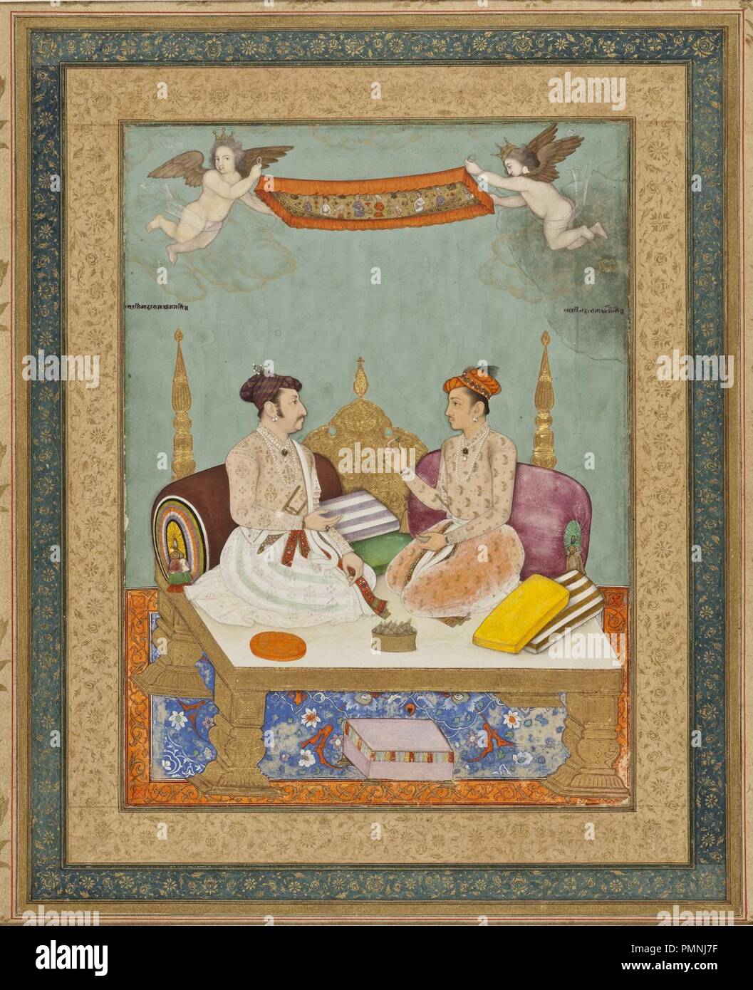 Bichitr. Shah Shuja Enthroned with Maharaja Gaj Singh of Marvar, ca ...