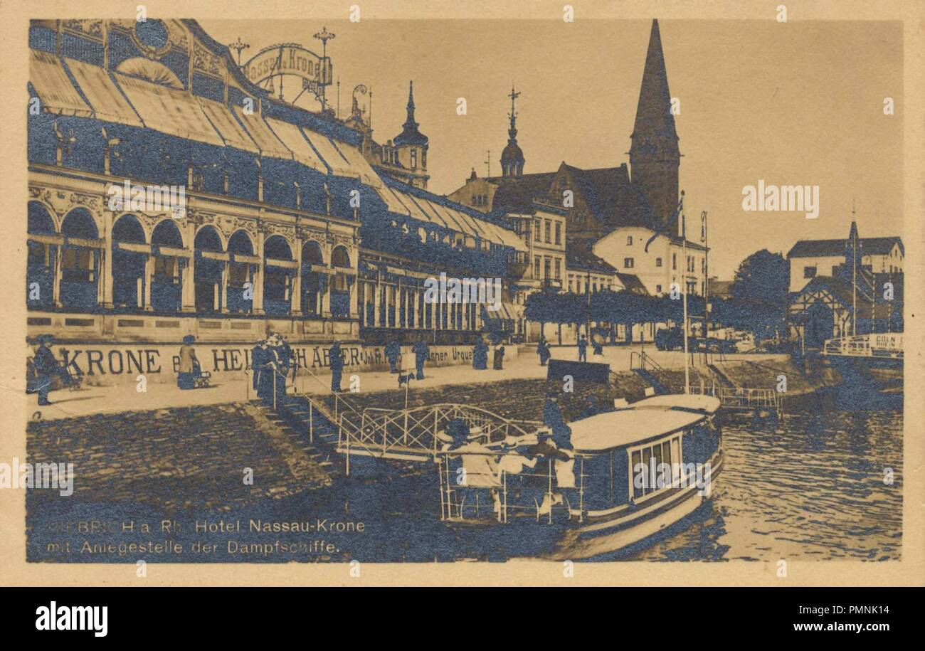 Biebrich (Rhein), Rheinland-Pfalz - Hotel Nassau-Krone mit Anlegestelle ...