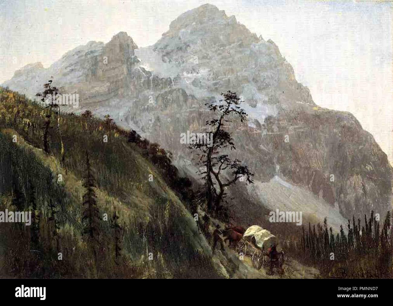 Bierstadt Albert Western Trail the Rockies Stock Photo - Alamy