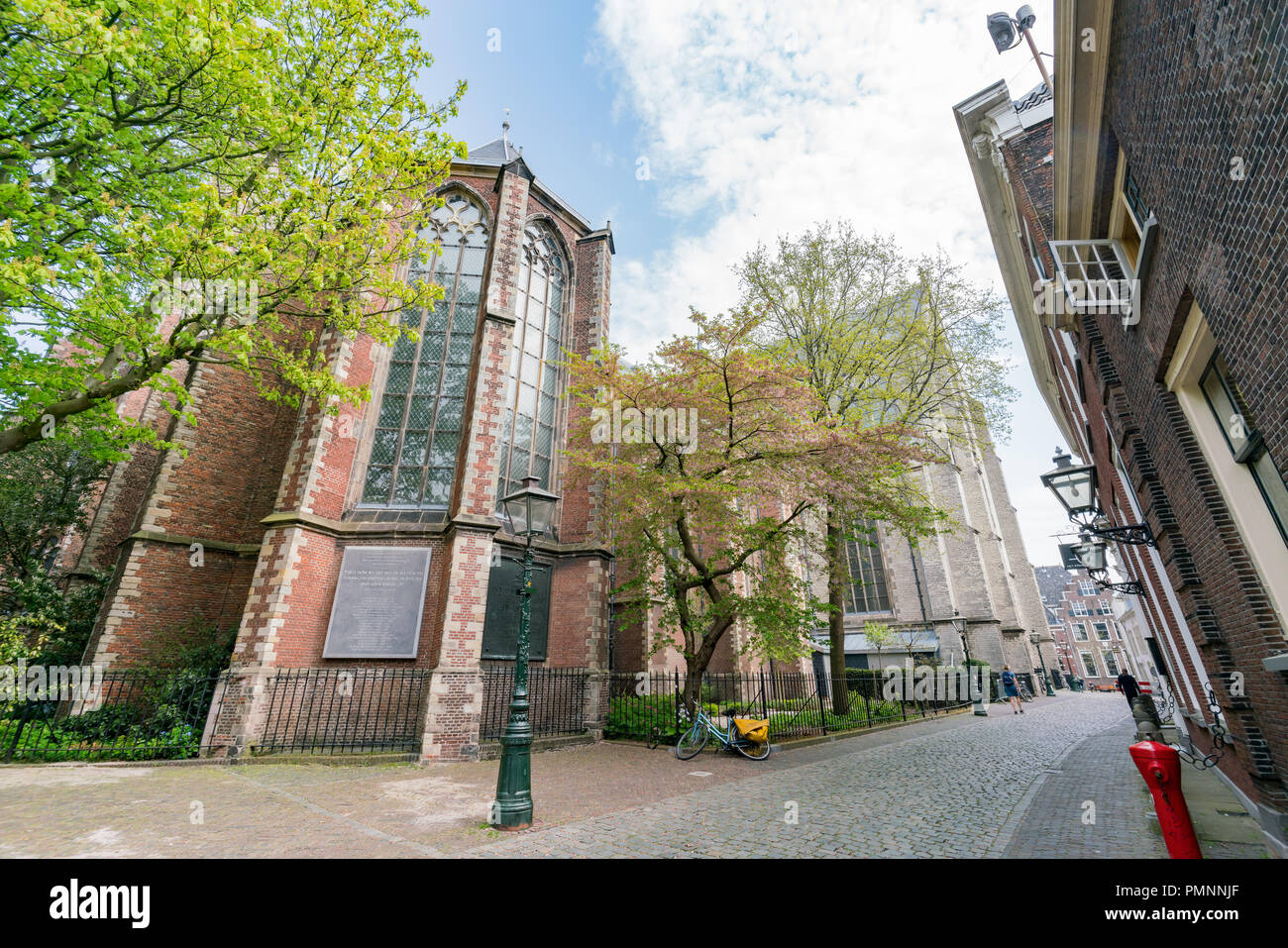 Leiden, APR 22: Exterior view of the historical Pieterskerk church on ...