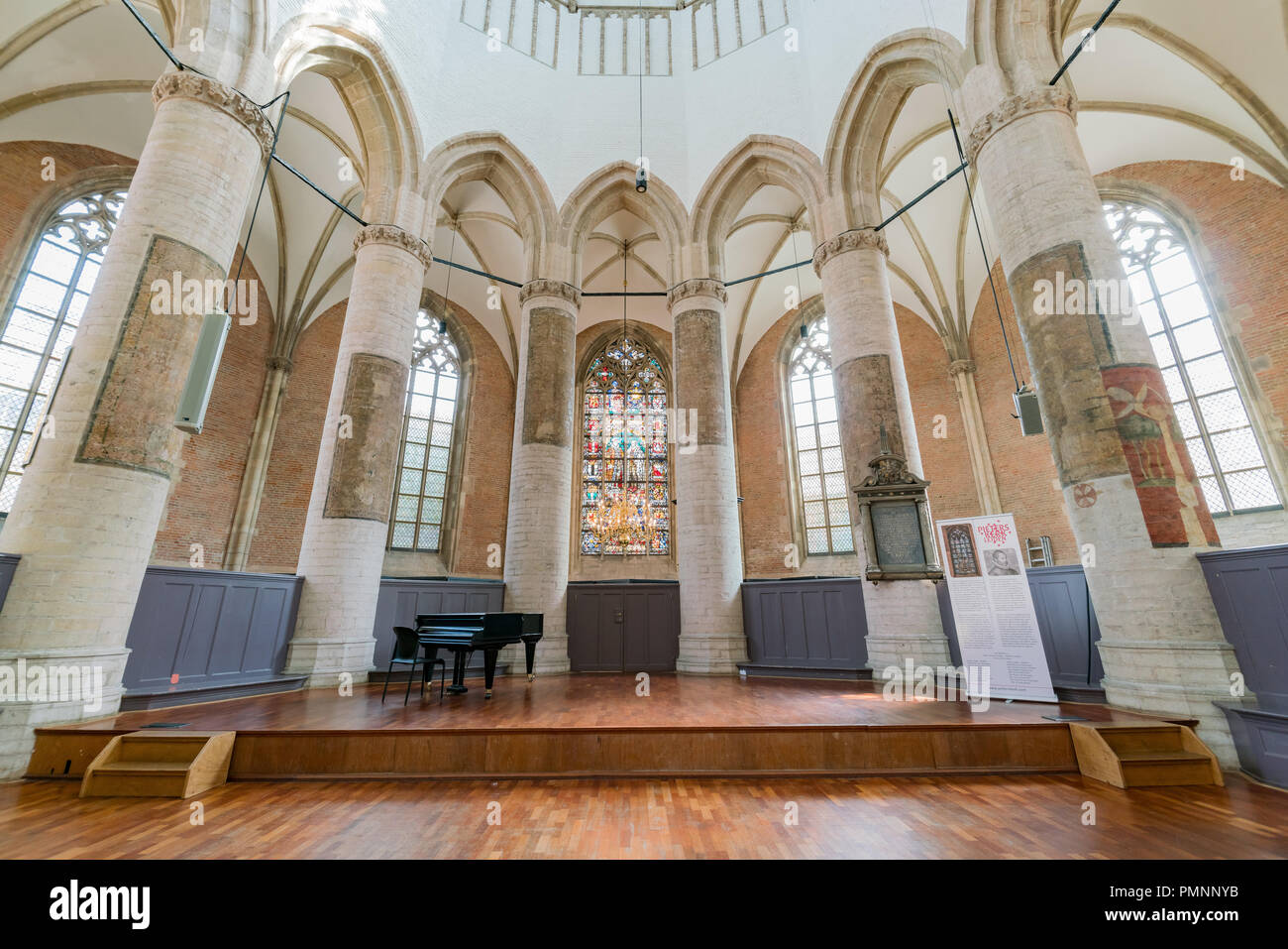 Leiden, APR 22: Interior view of the historical Pieterskerk church on ...