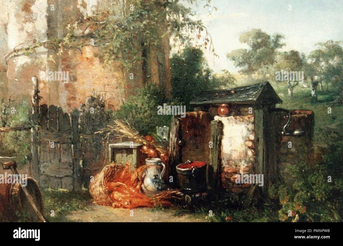 Bij de waterput Maria Vos (1824-1906 Stock Photo - Alamy