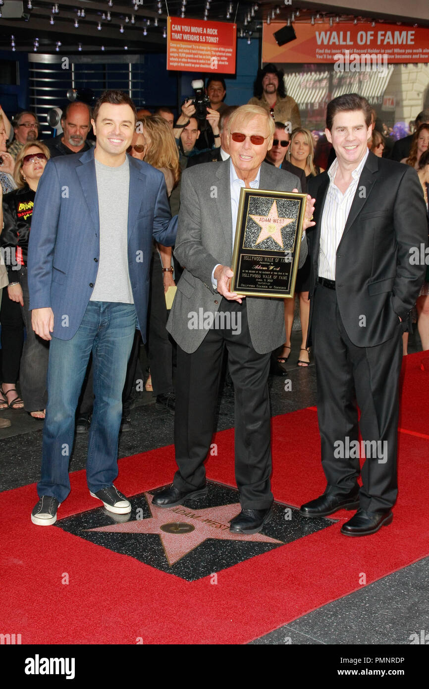 Seth MacFarlane, Adam West and Ralph Garman at the Hollywood Chamber of ...