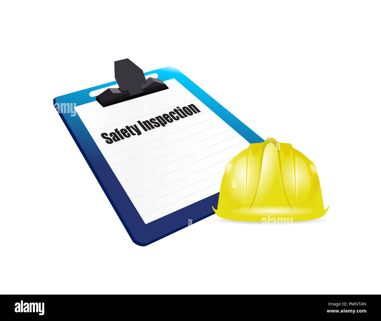 Safety inspection clipboard and hardhat. Vector Illustration. isolated ...