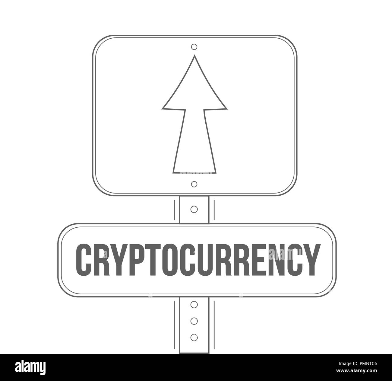 Cryptocurrency street sign concept, graphic design. isolated over a ...