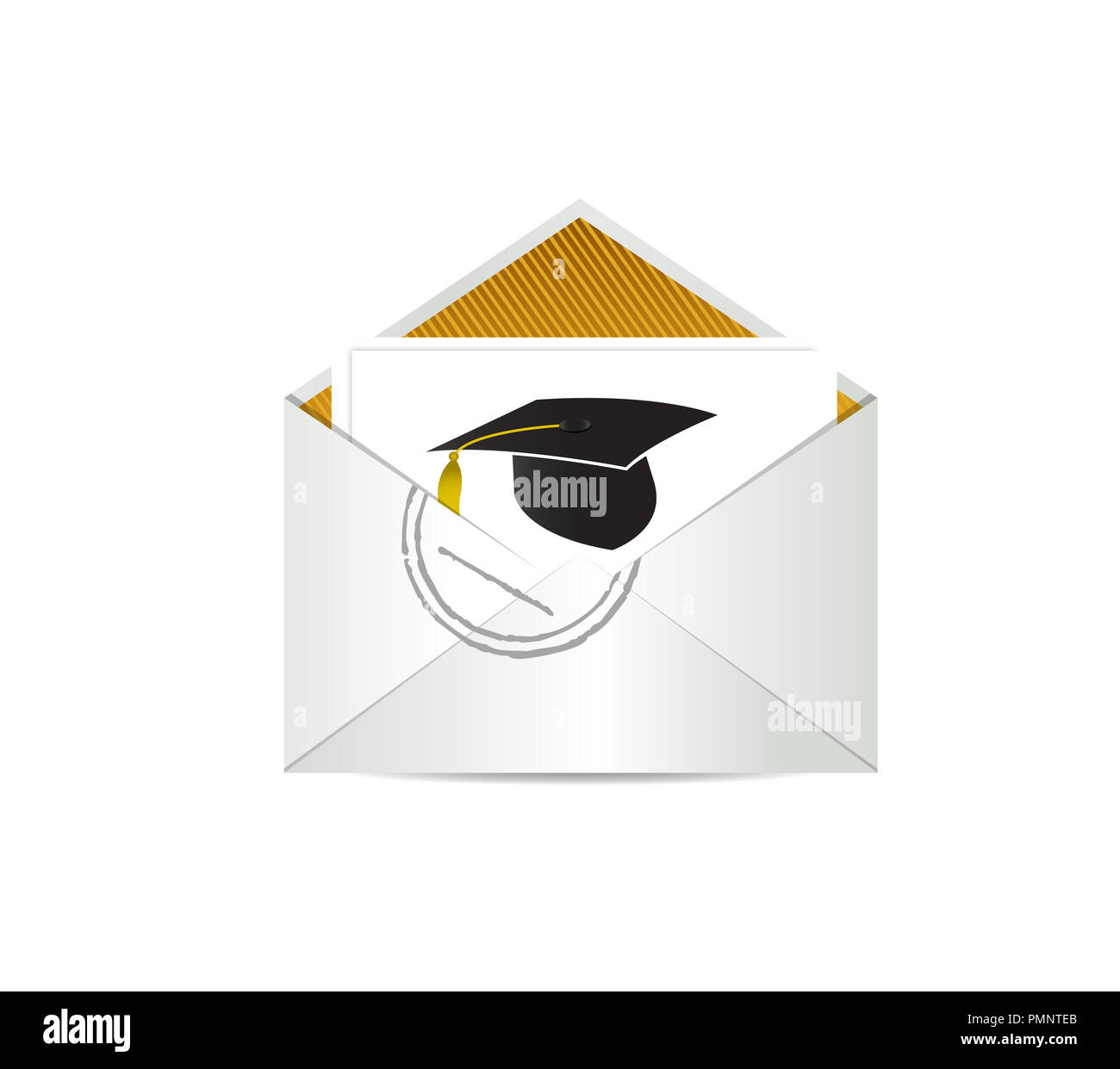 Graduation letter. Education illustration isolated over a white ...