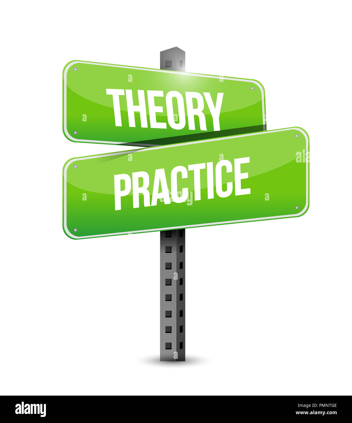 theory practice vector illustration sign. isolated over a white ...