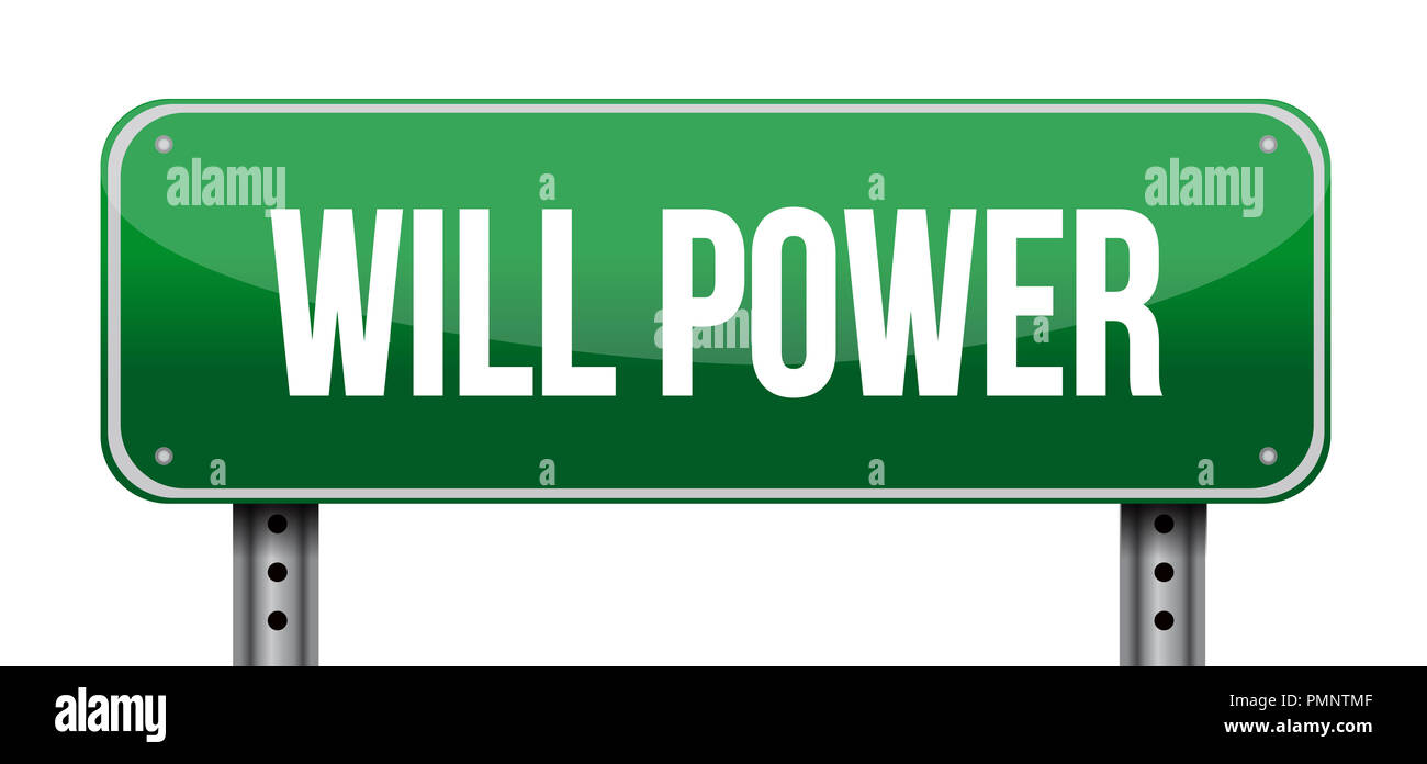 will power sign. Vector Illustration. isolated over a white background ...