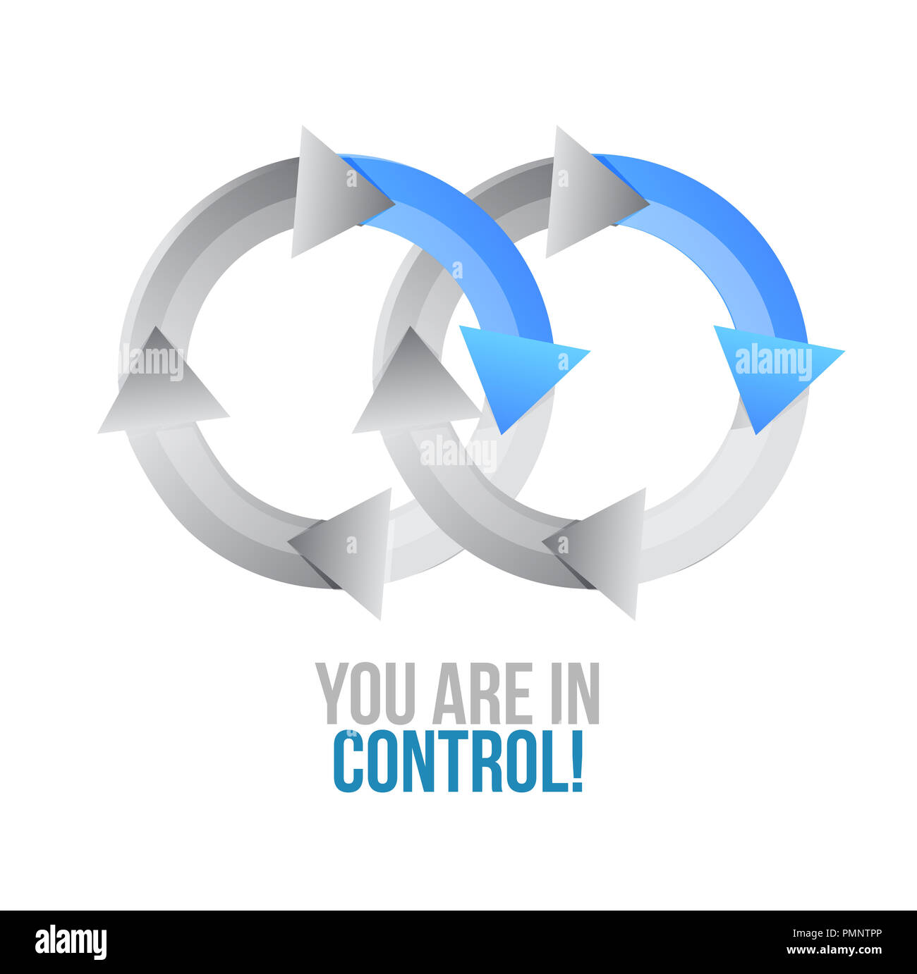 you are in control. moving together cycle concept sign isolated over a ...