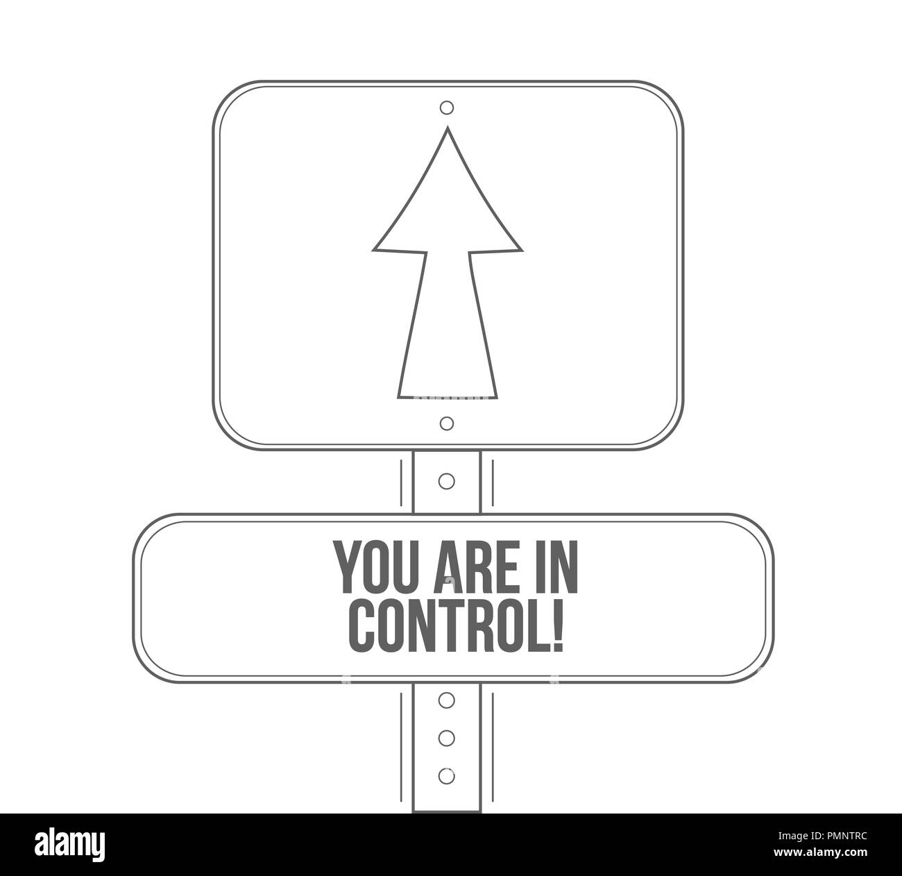 you are in control line street sign isolated over a white background ...