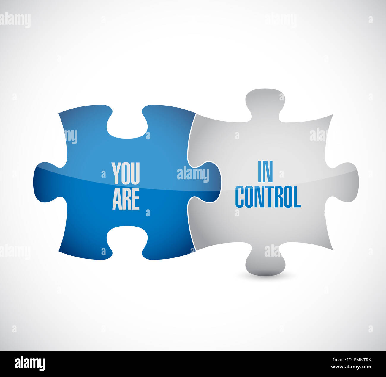 you are in control puzzle pieces message concept, isolated over a white ...