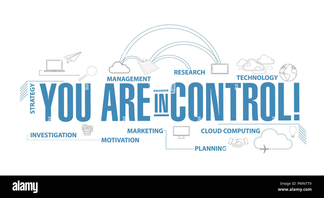 you are in control diagram plan concept isolated over a white ...