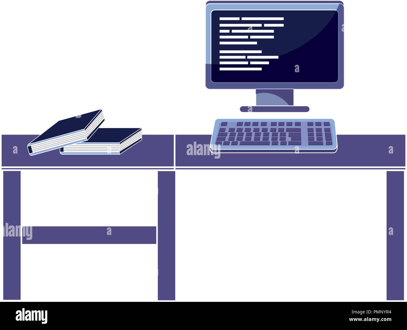 computer code programming with books in the desk Stock Vector Image ...