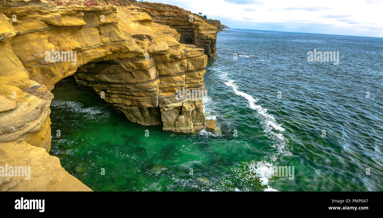 Cave and cliff at Sunset Cliffs California Stock Photo - Alamy