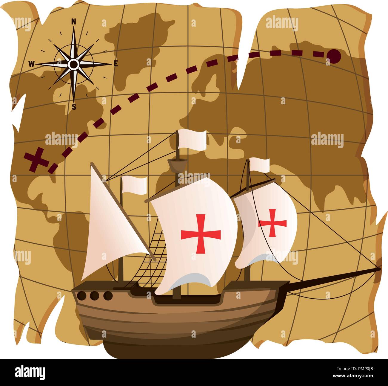ship navigation transport to america destination Stock Vector Image ...