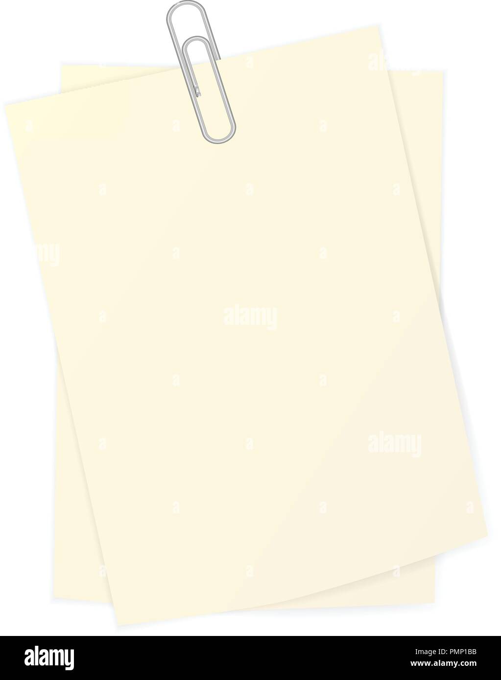 Paper sheet and paper clip on a white background Stock Vector Image ...