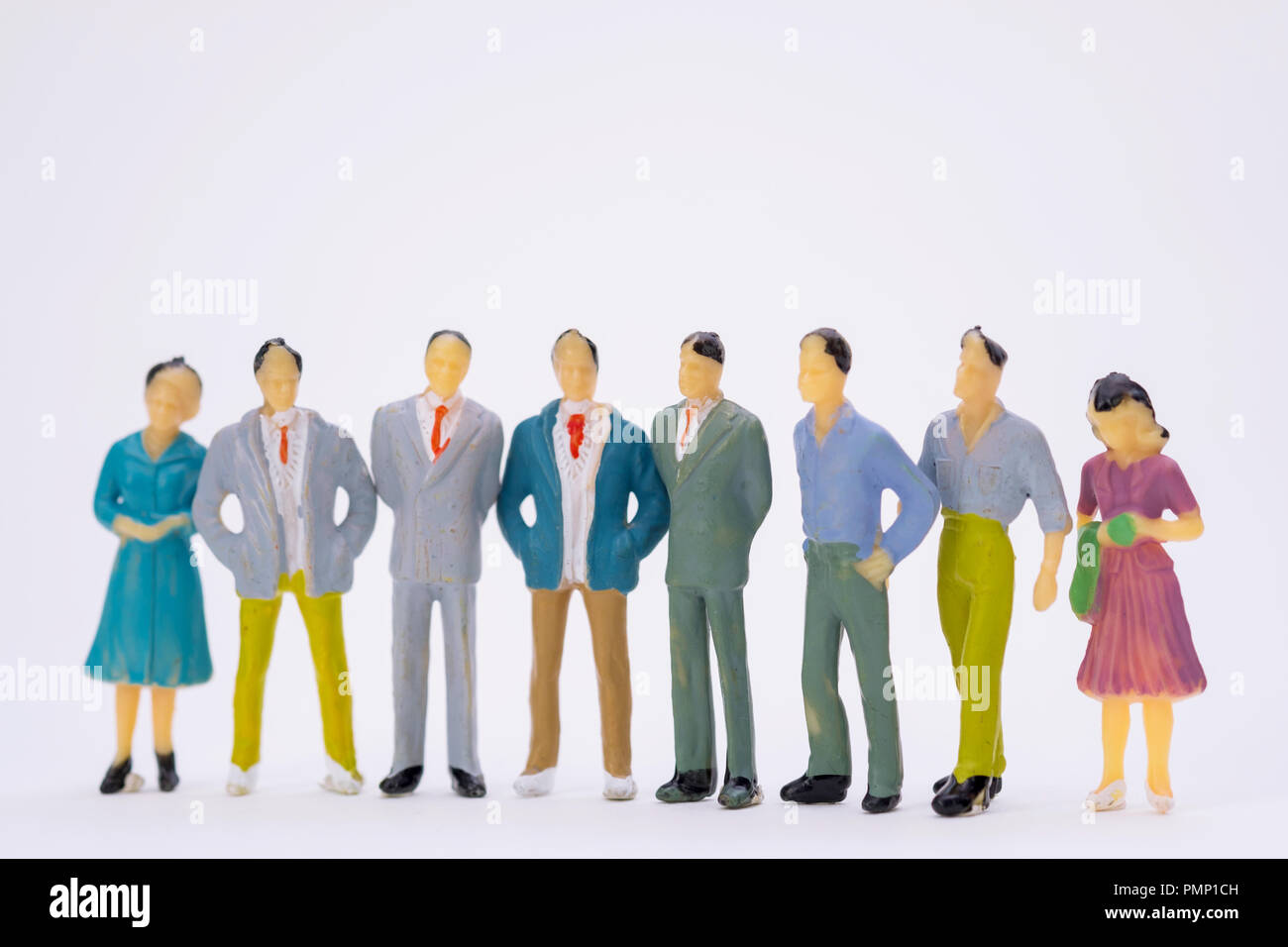 Group of figure miniature businessman or small people investor and ...