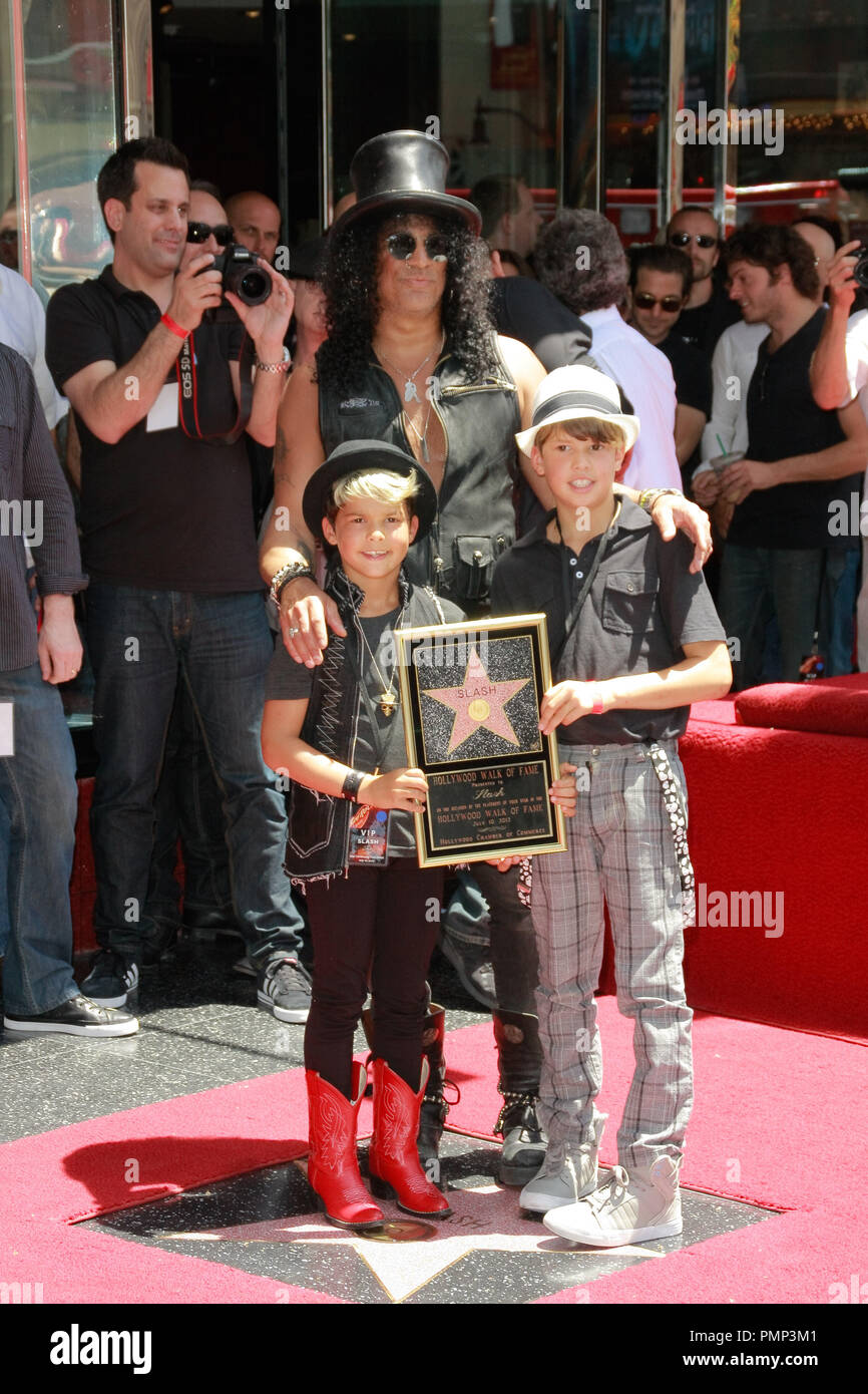 Slash (Saul Hudson) and Family at the Hollywood Chamber of Commerce ...