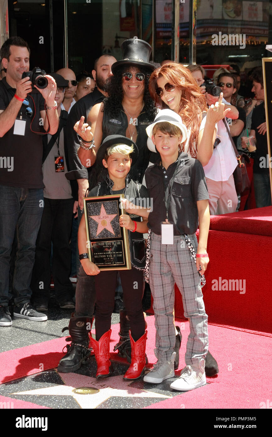 Slash (Saul Hudson) and Family at the Hollywood Chamber of Commerce ...
