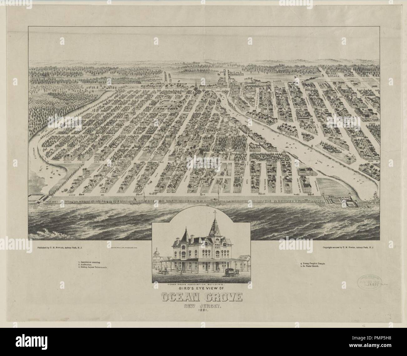 Bird's eye view of Ocean Grove New Jersey 1881 - drawn and published by ...