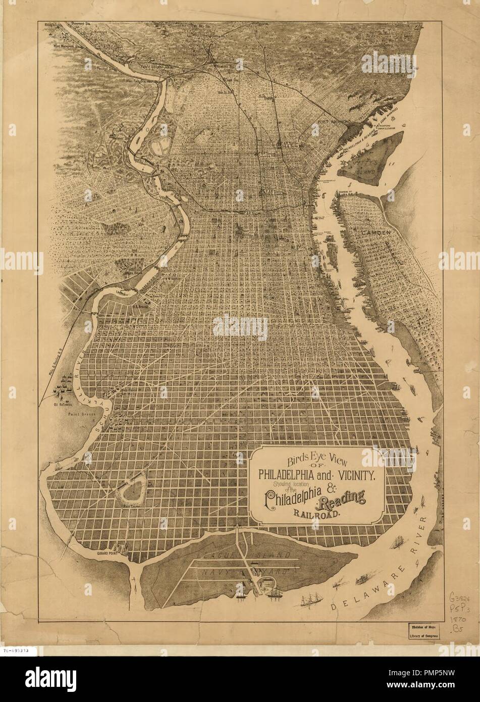 Birds eye view of Philadelphia and vicinity showing location of the ...
