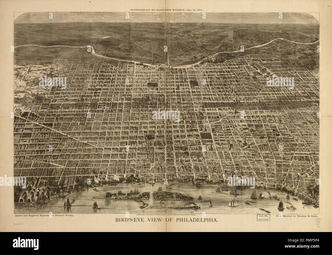 Bird's eye view of Philadelphia Stock Photo - Alamy