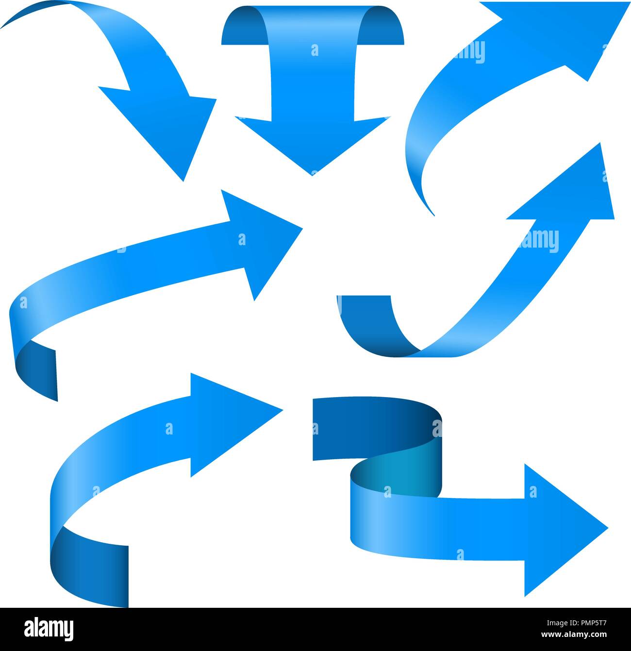 Blue arrows set. 3d web icons Stock Vector Image & Art - Alamy