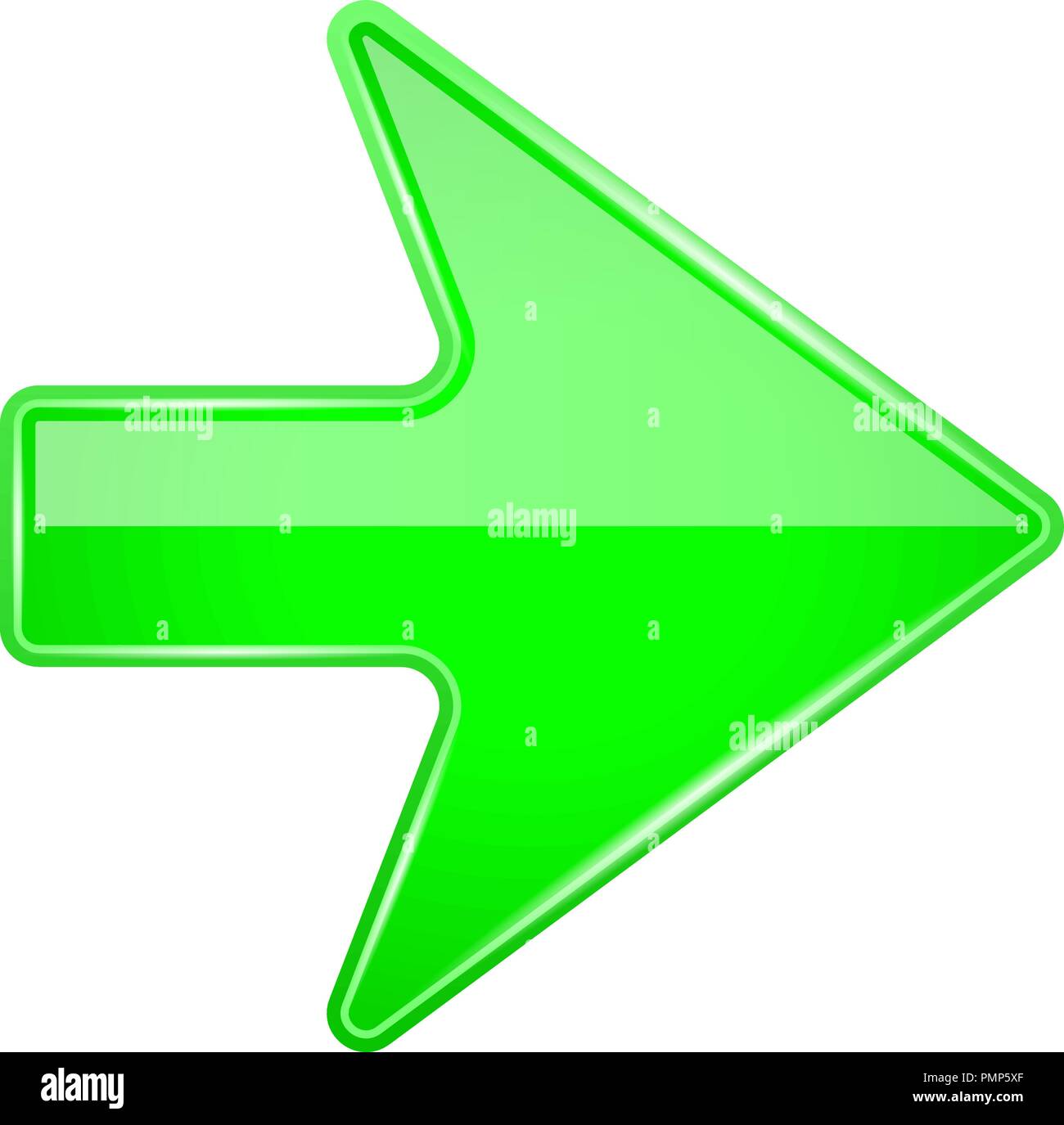 Green shiny 3d arrow Stock Vector Image & Art - Alamy