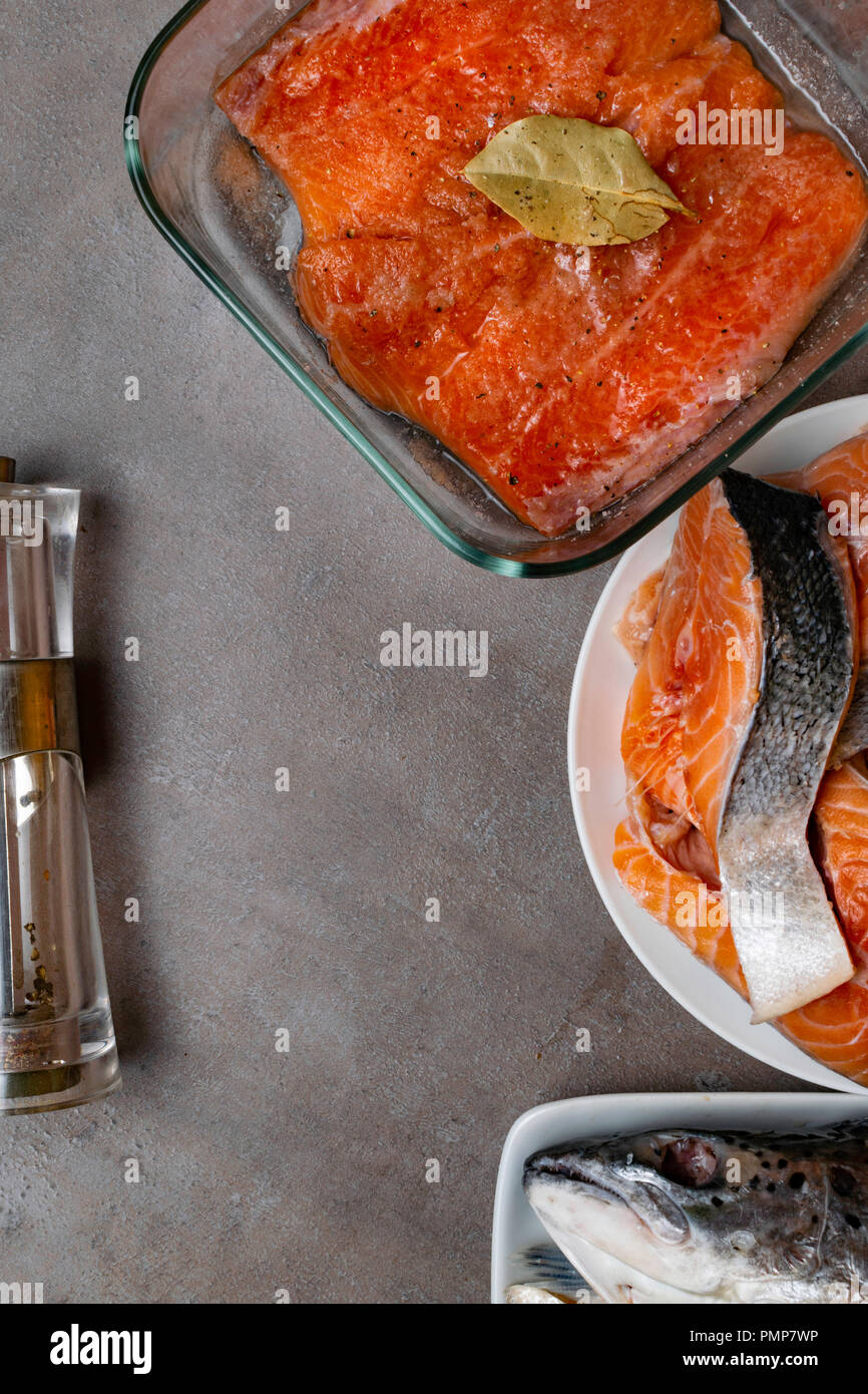 Raw salmon fillet silver skin hi-res stock photography and images - Alamy