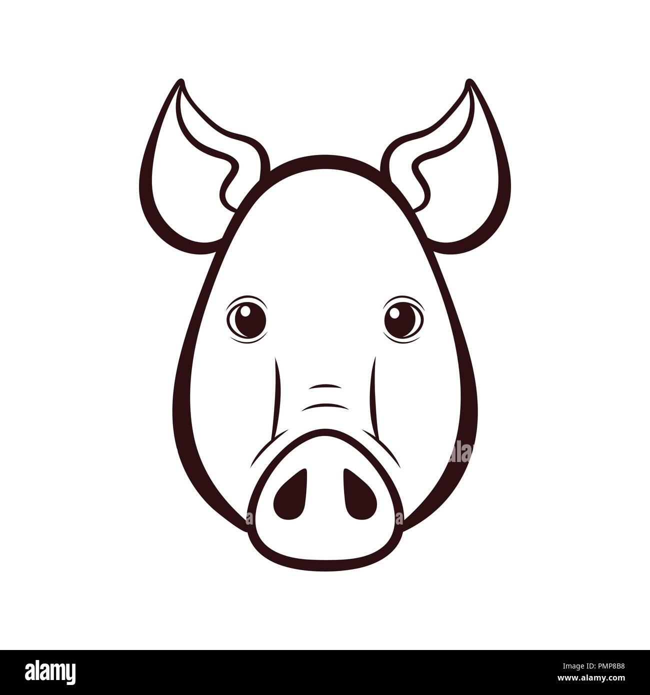 The pigs head. Abstract animal. Vector illustration Stock Vector Image ...