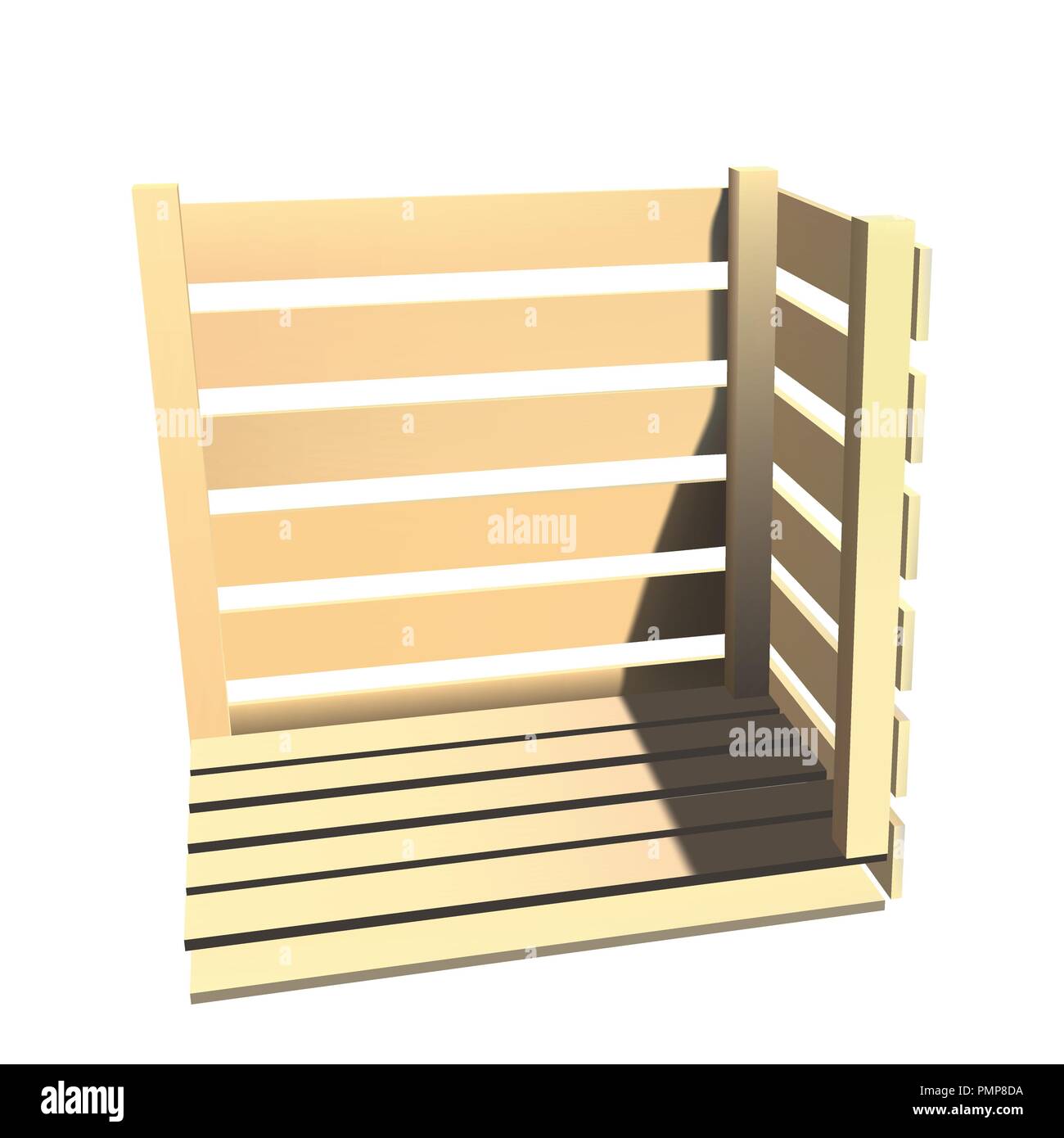 Wooden box for storage of goods. Export of products. Vector ...