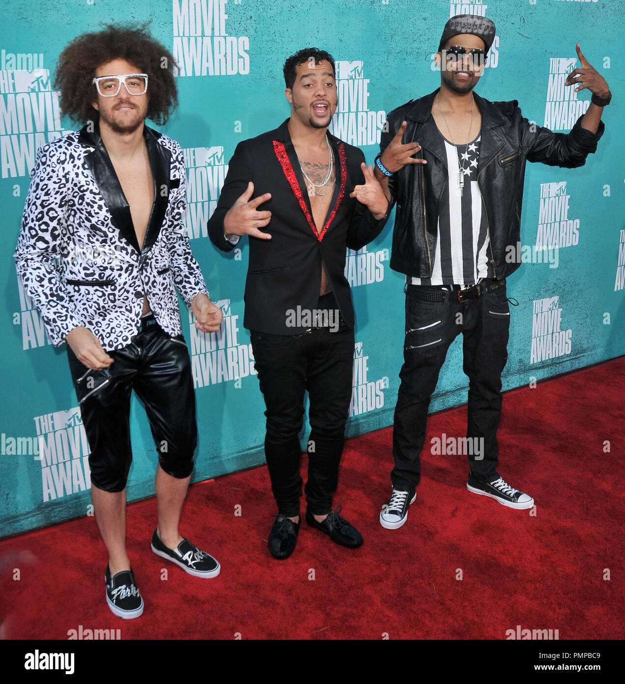 LMFAO at 2012 MTV Movie Awards held at the Gibson Amphitheatre in ...