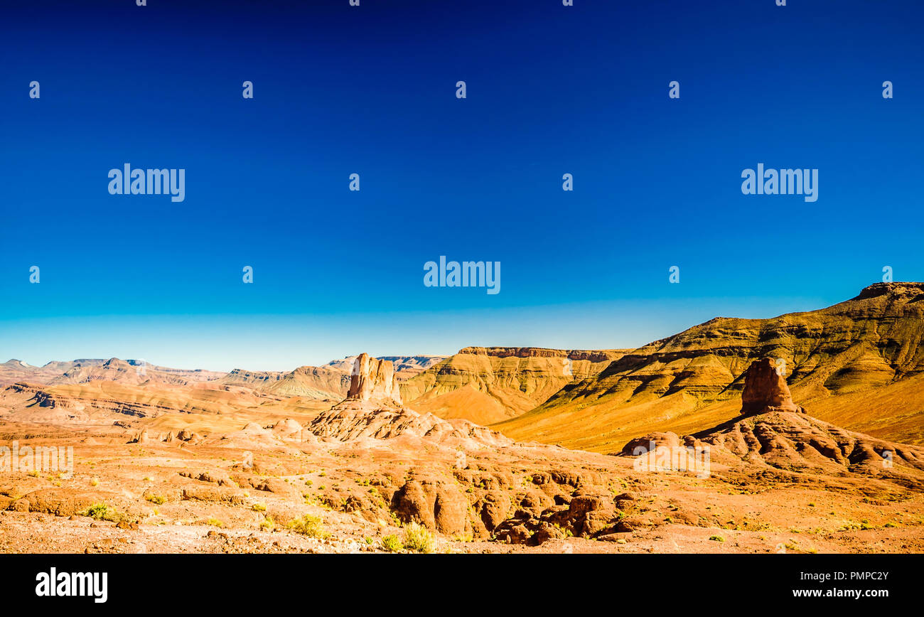Rock formation in the mountain area of Jbel Sarhro in Morocco Stock ...