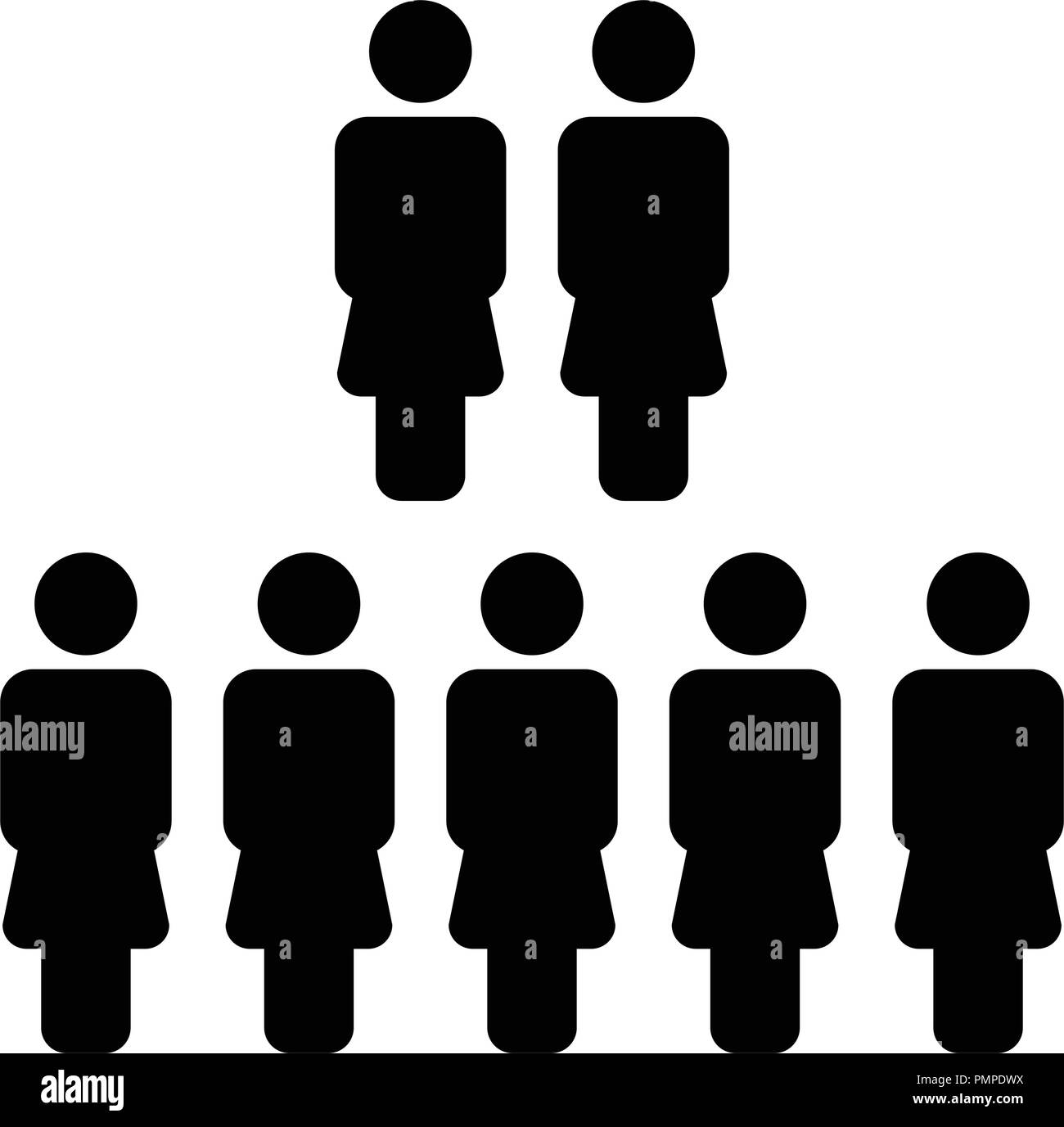 Leadership icon vector female group of people symbol avatar for ...