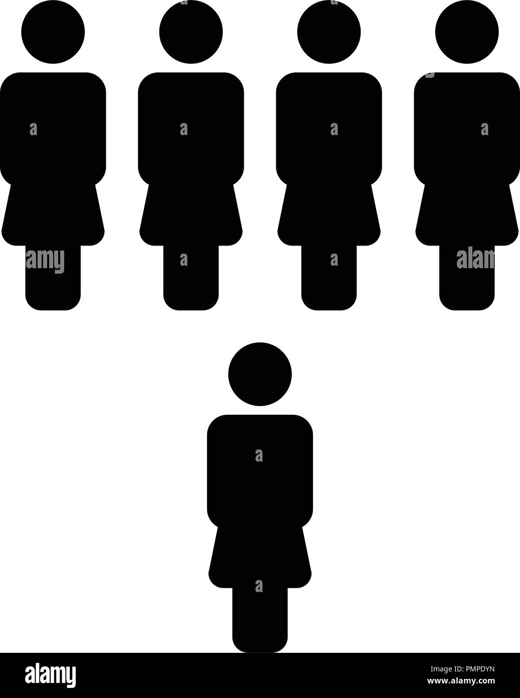 Team icon vector female group of people symbol avatar for business ...