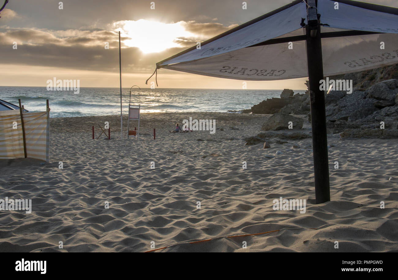 Sunset in Praia do Cresmina beach, Guincho, Cascais, Portugal Stock Photo - Alamy
