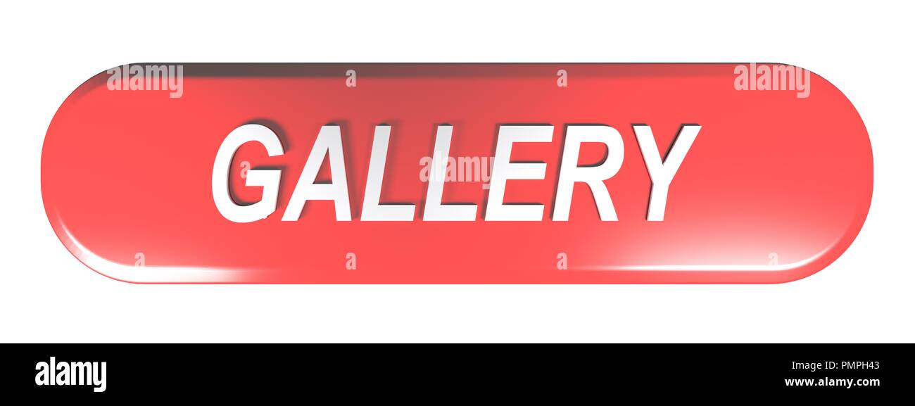 Red rounded rectangle push button GALLERY - 3D rendering Stock Photo - Alamy