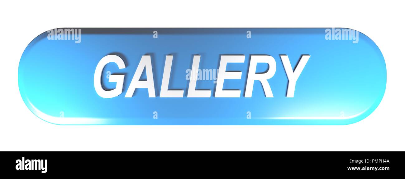 Blue rounded rectangle push button GALLERY - 3D rendering Stock Photo ...