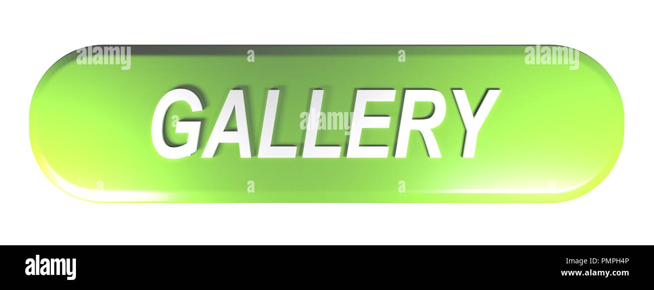 Green rounded rectangle push button GALLERY - 3D rendering Stock Photo ...