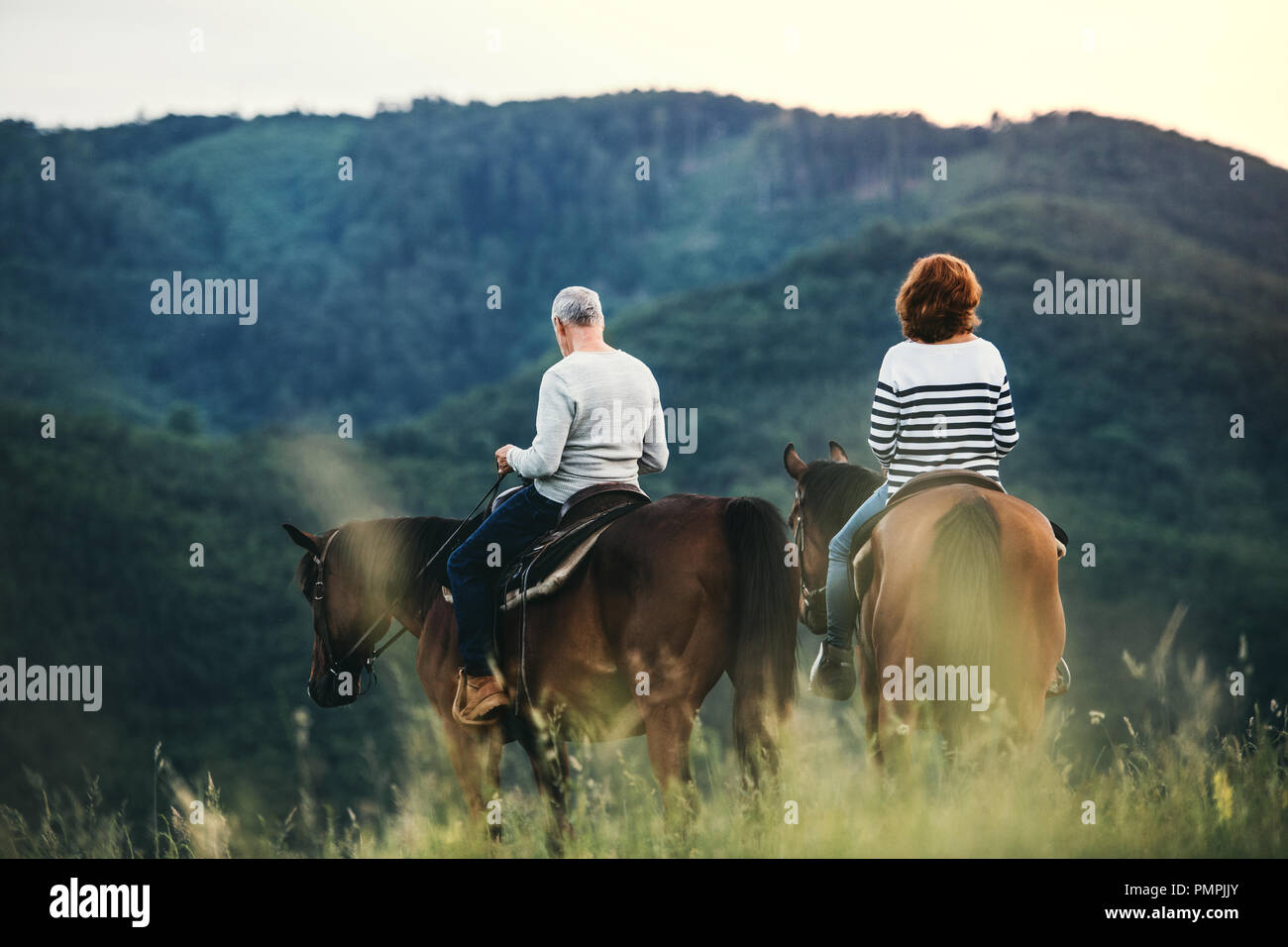 Back view of couple riding hi-res stock photography and images - Alamy