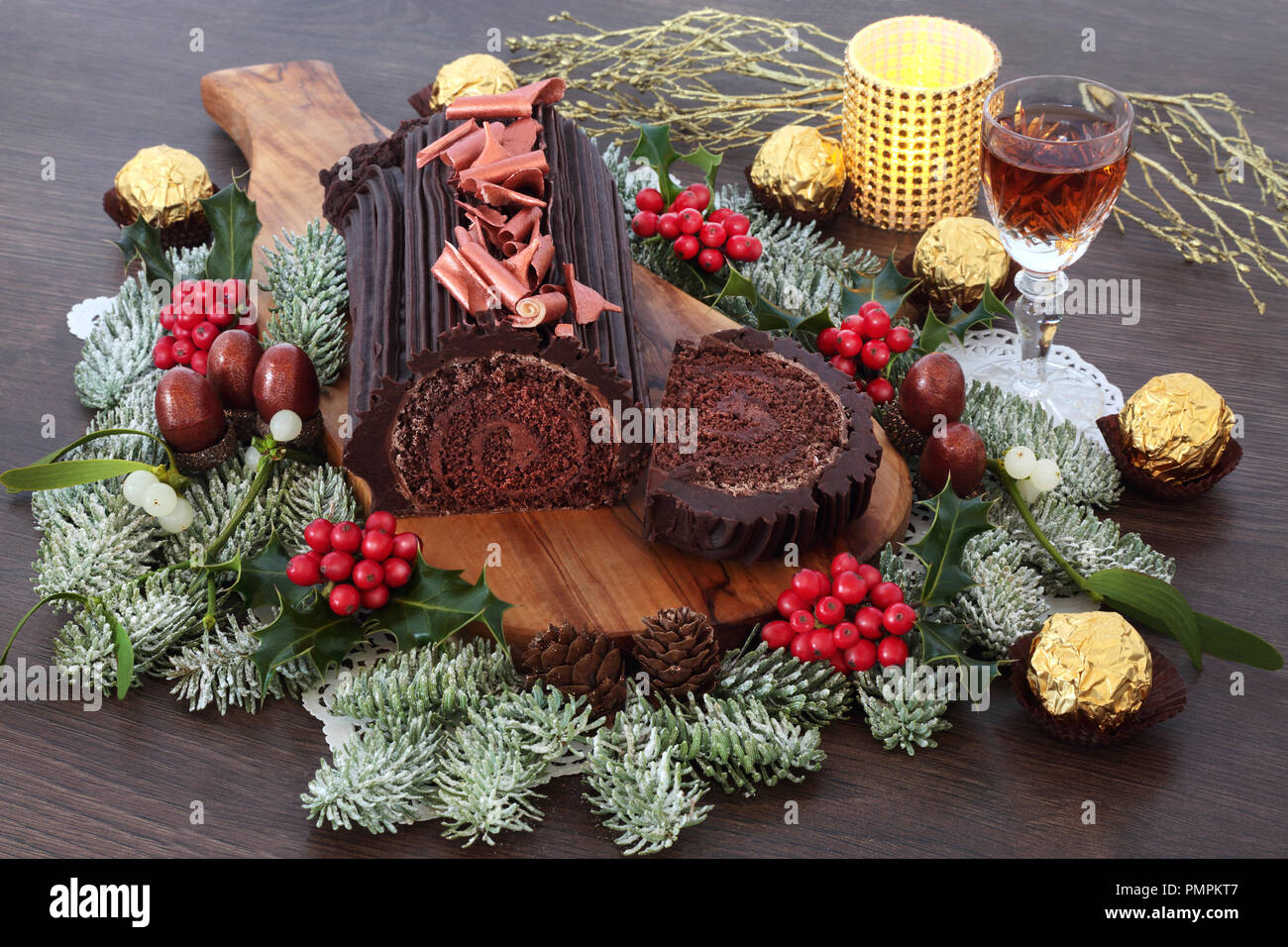 Wood Yule Log