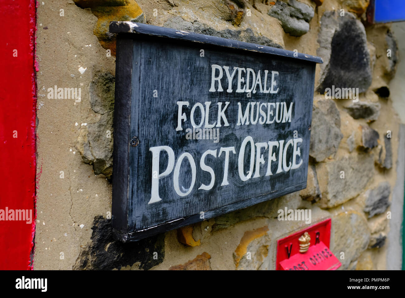 Vintage Queen Victoria royal mail post box at Ryedale Folk Museum ...