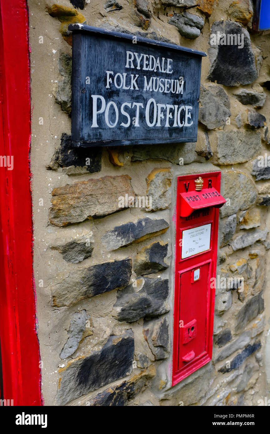 Vintage Queen Victoria royal mail post box at Ryedale Folk Museum ...