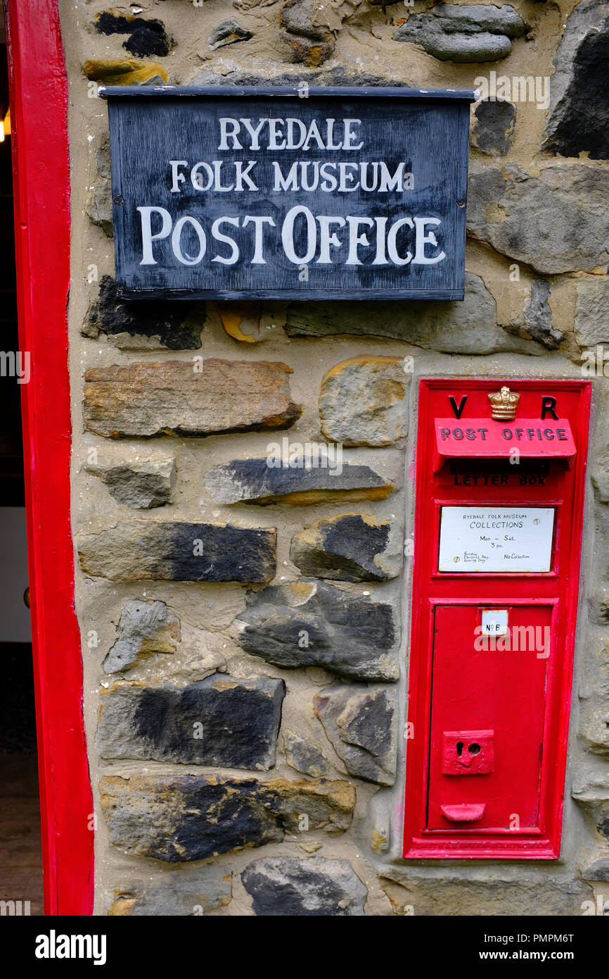 Vintage Queen Victoria royal mail post box at Ryedale Folk Museum ...
