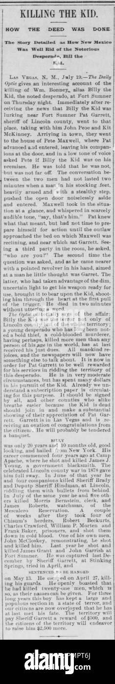 Billy the Kid Death Stock Photo - Alamy